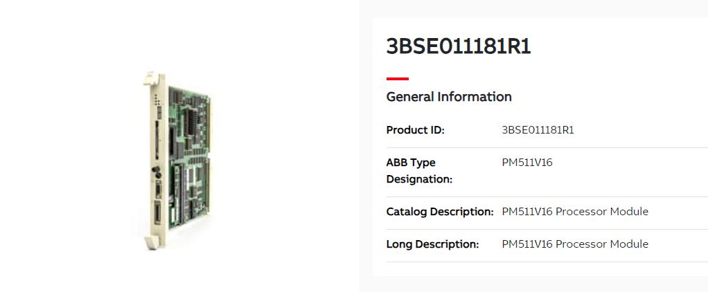 ABB 3BSE011181R1 PM511V16 Processor Module is a scarce product, in sto ...